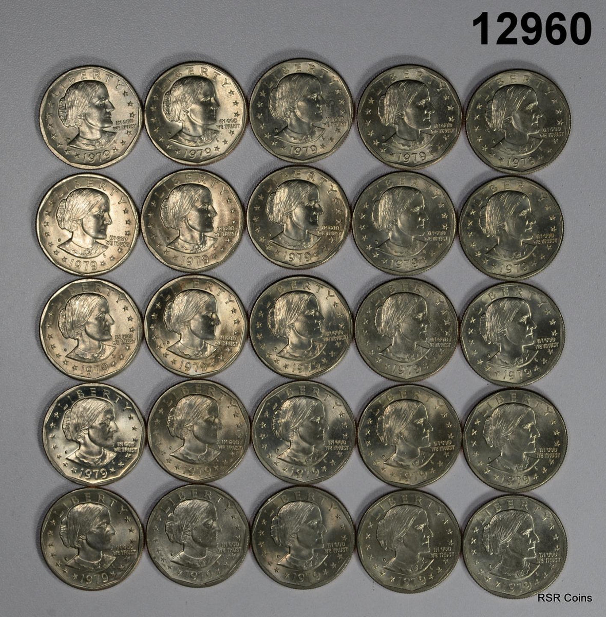 1979 S SUSAN B ANTHONY CHOICE BU 25 ORIGINAL COIN ROLL FROM MINT BAG ...