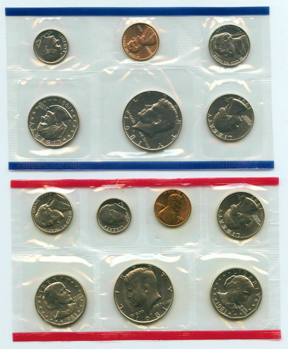 1981 Mint Set Uncirculated Coin Set U.S. Mint OGP Philadelphia & Denver ...